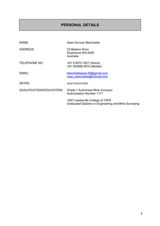Sean Blanchette Resume - Summary | DOC