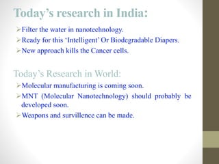 NanoTechnogy in India and World | PPTX