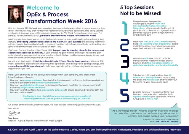 OPEX Week Europe 140316 | PPT