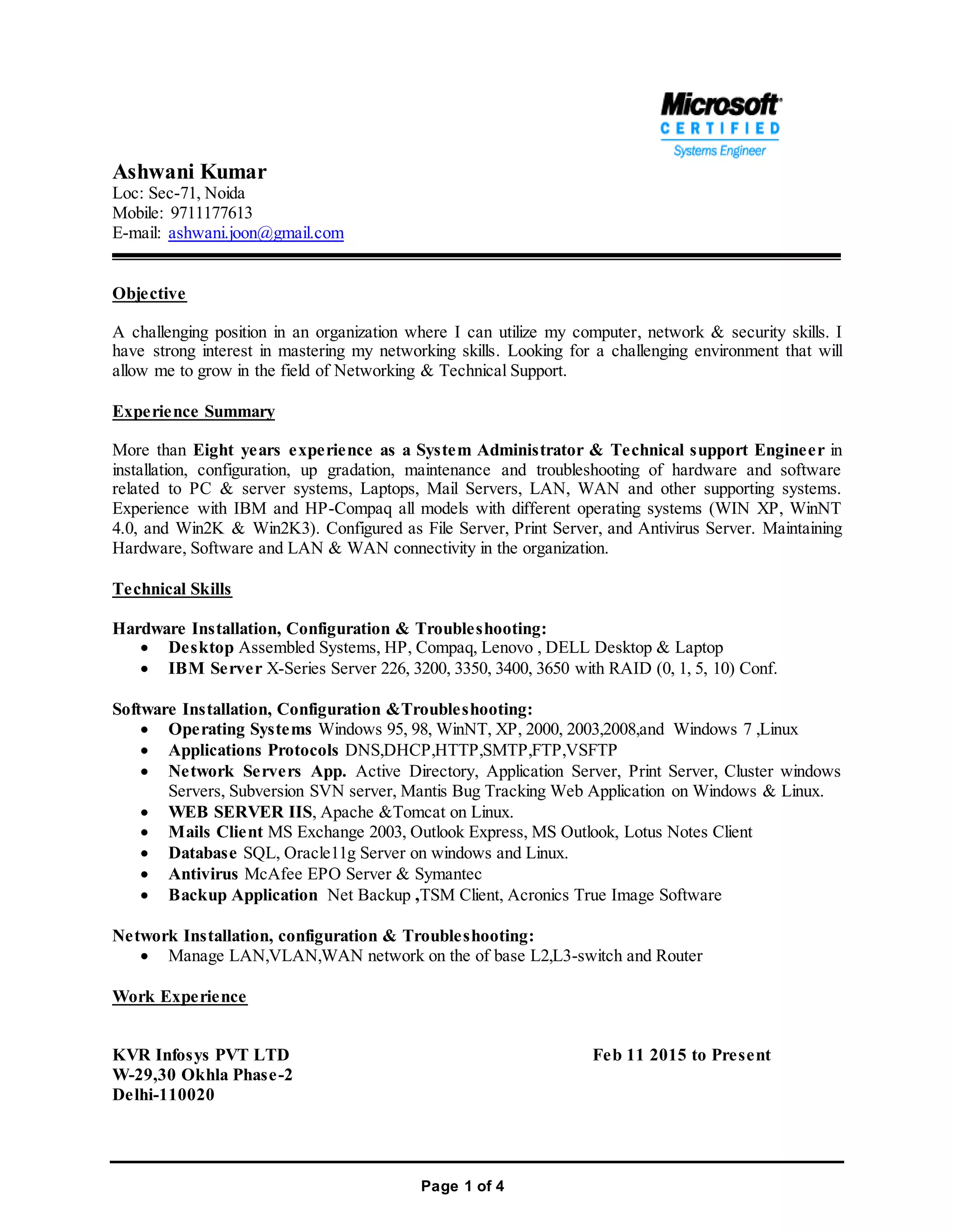 Ashwani_Kumar_Resume | DOCX