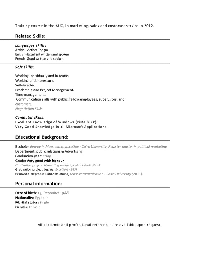 My Resume 2015 | DOC | Graduation | Personal Celebrations & Life Events