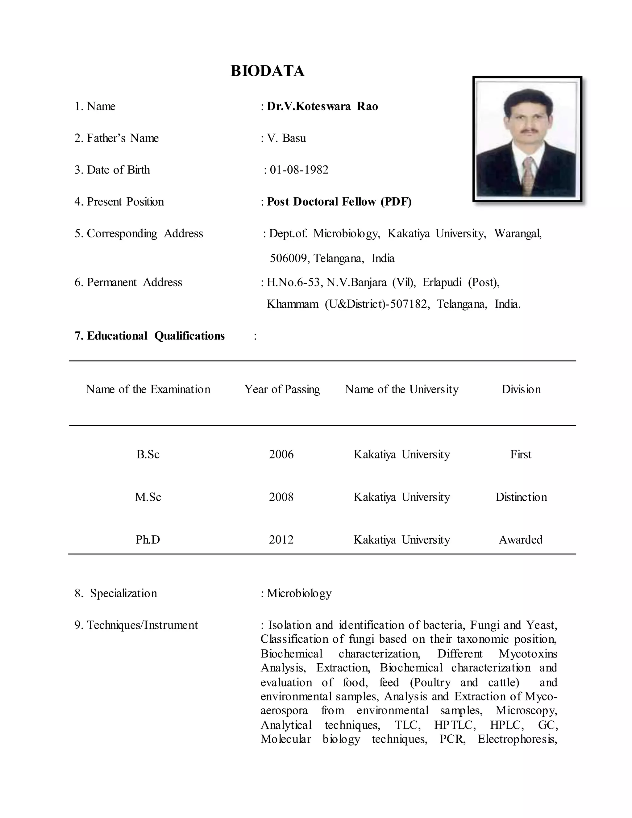 Biodata | PDF