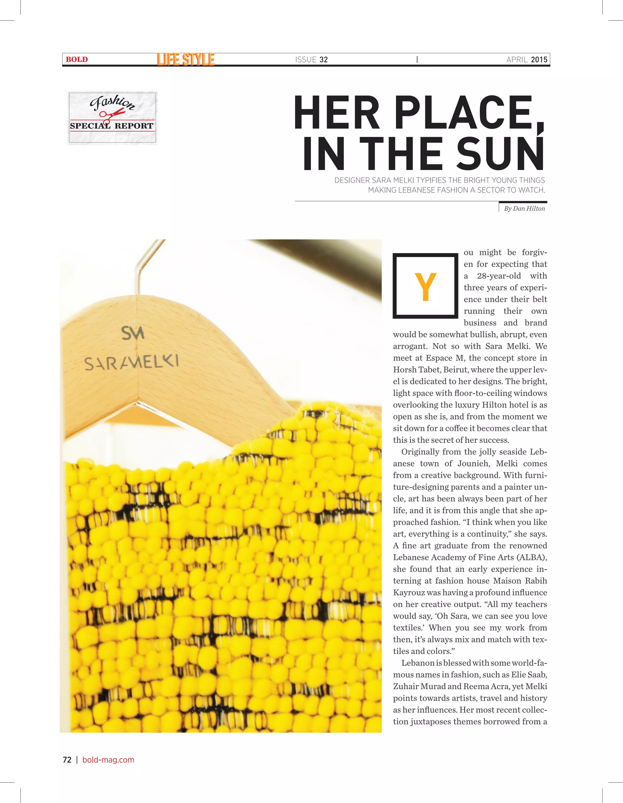 Sara Melki Bold Magazine 2015 | PDF