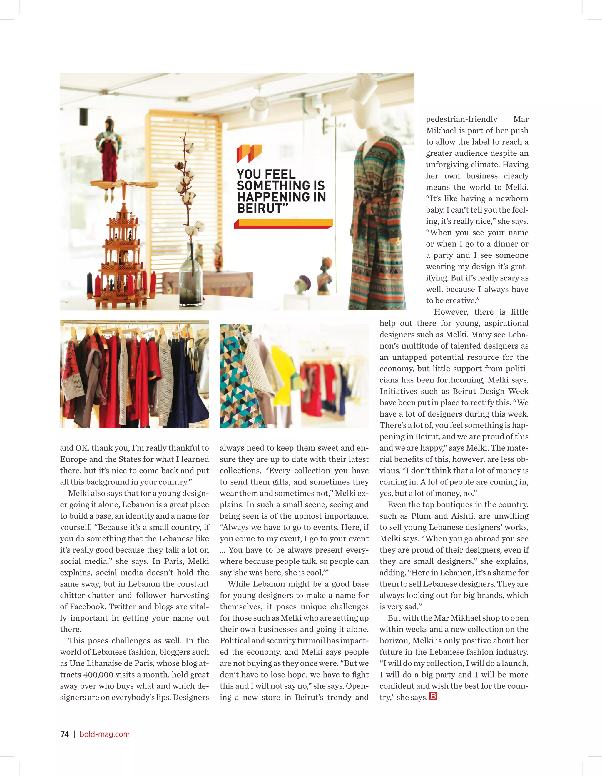 Sara Melki Bold Magazine 2015 | PDF