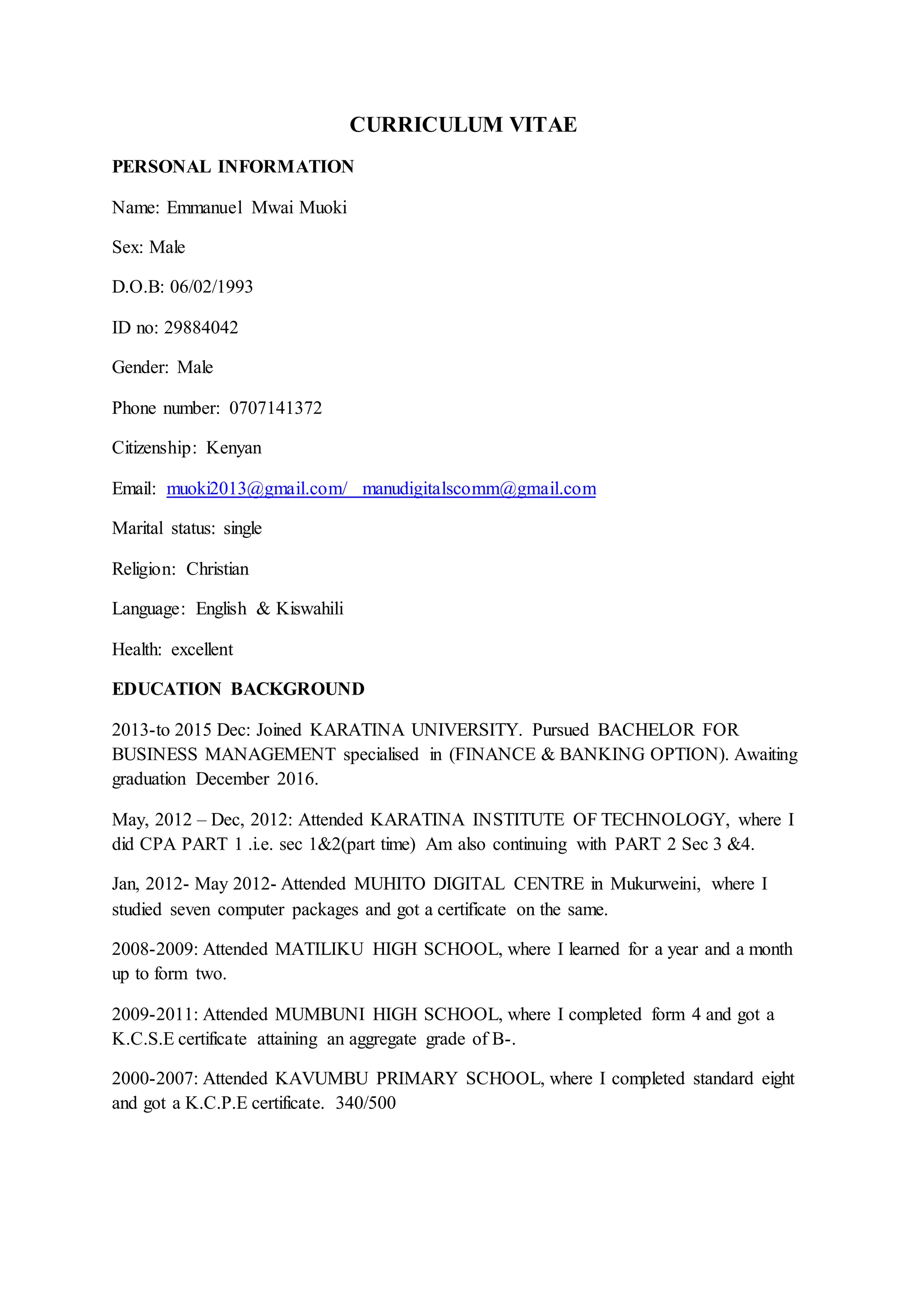 Curriculum Vitae | DOCX