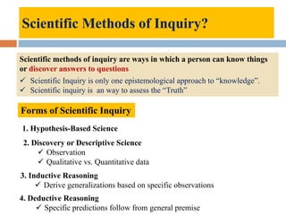 Lecture-1 Epistomology and Scientific methods of Inquery | PDF ...