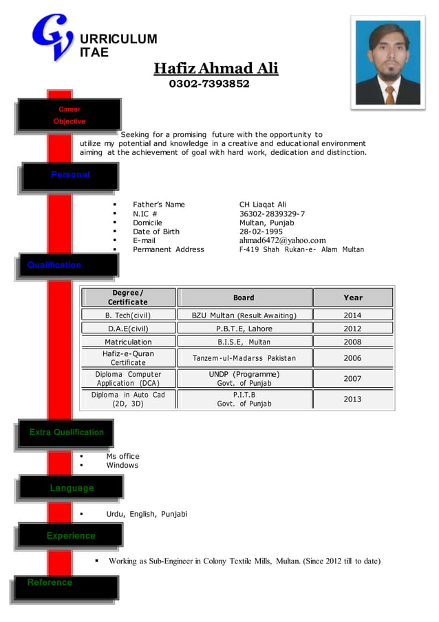 Ahmad Ali cv | DOCX