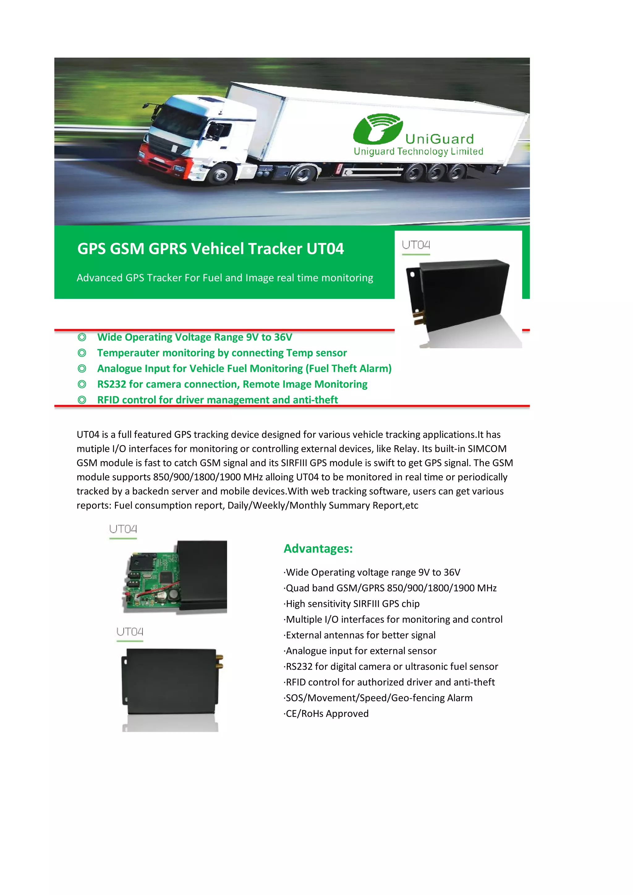 GPS Camera Fuel Tracker UT04 | PDF