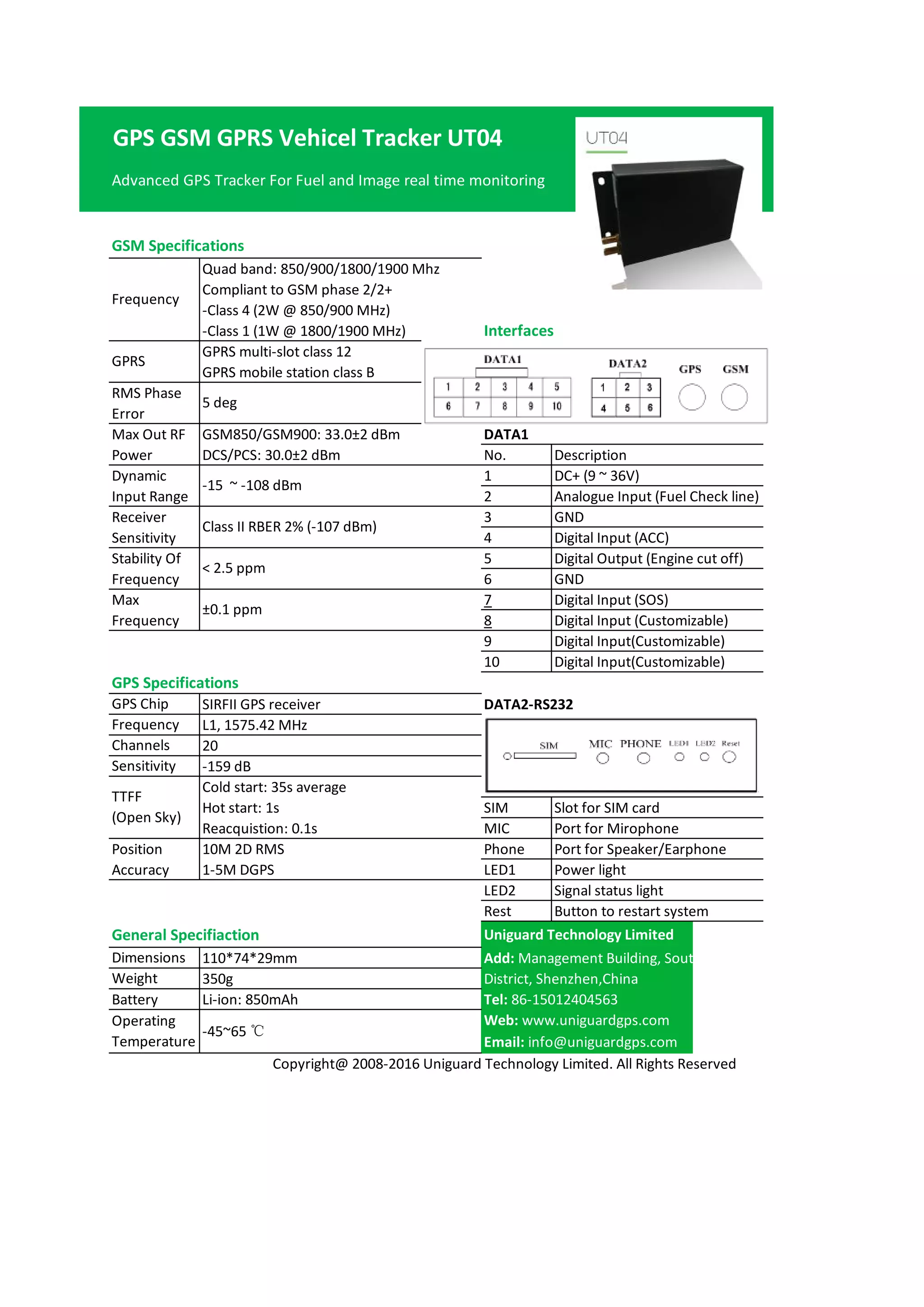 GPS Camera Fuel Tracker UT04 | PDF