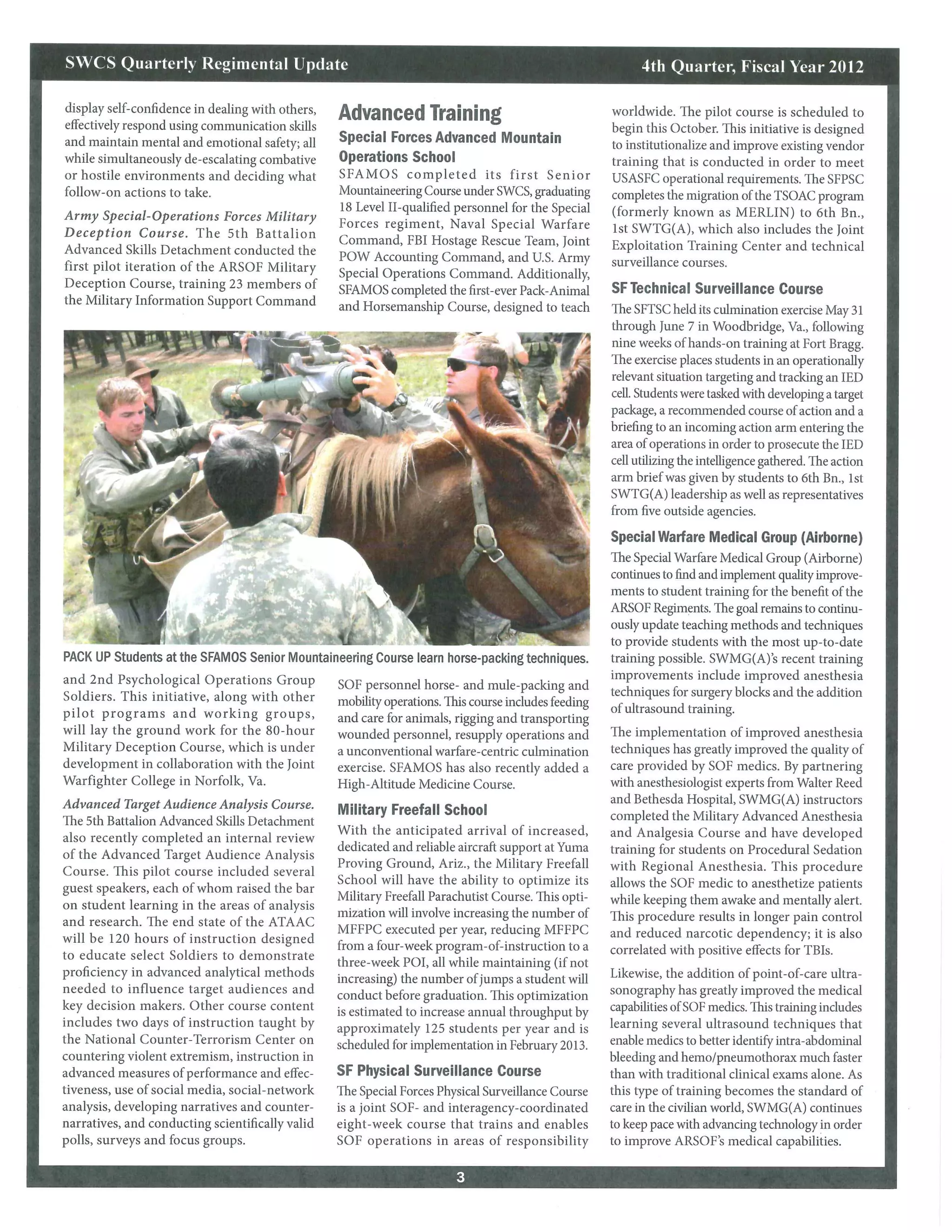 SWC USJFKSWCS 4th Qtr Reg Update fy12 | PDF