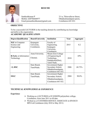 santhosh RESUME | DOC