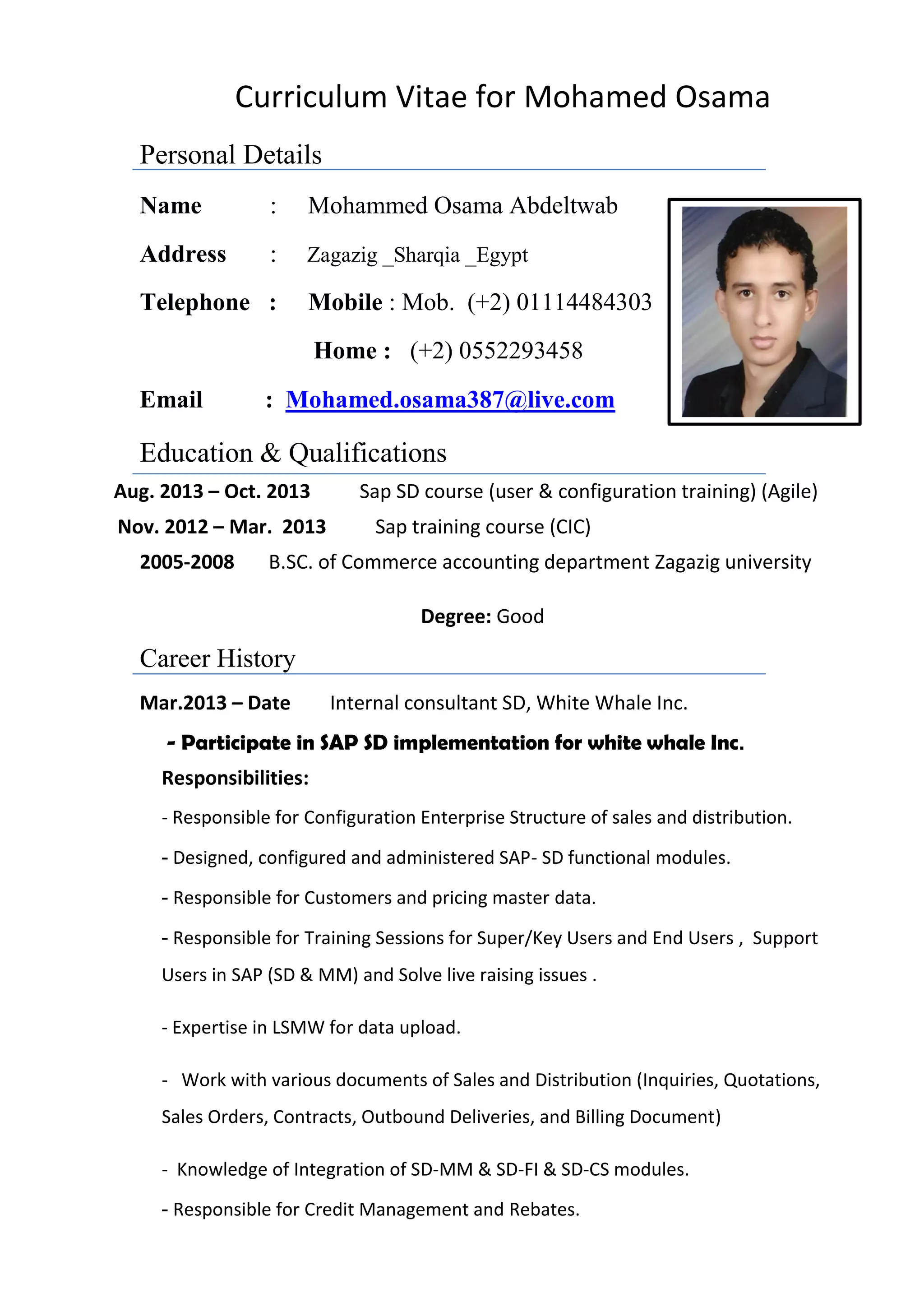 Mohamed osama cv | PDF