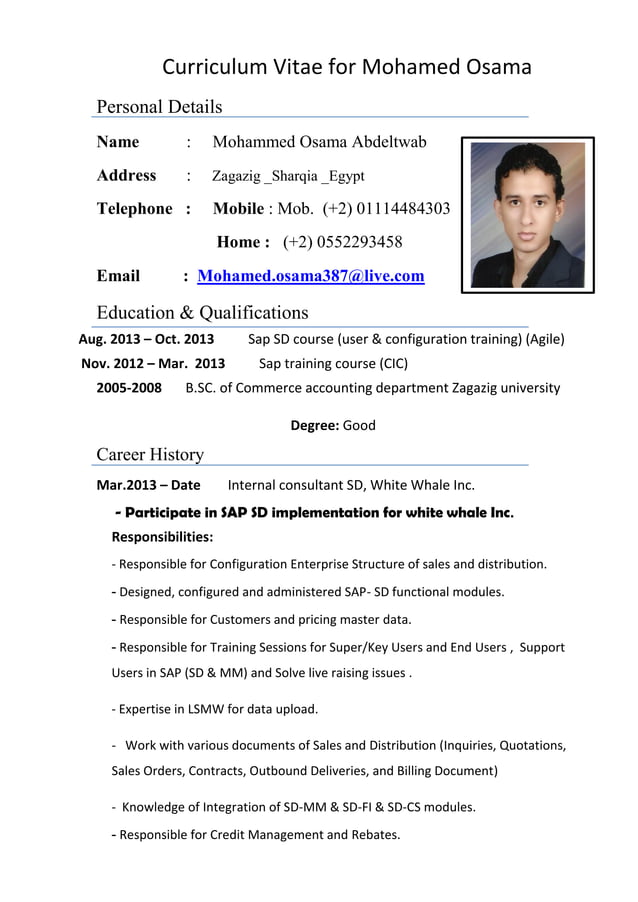 Mohamed osama cv | PDF