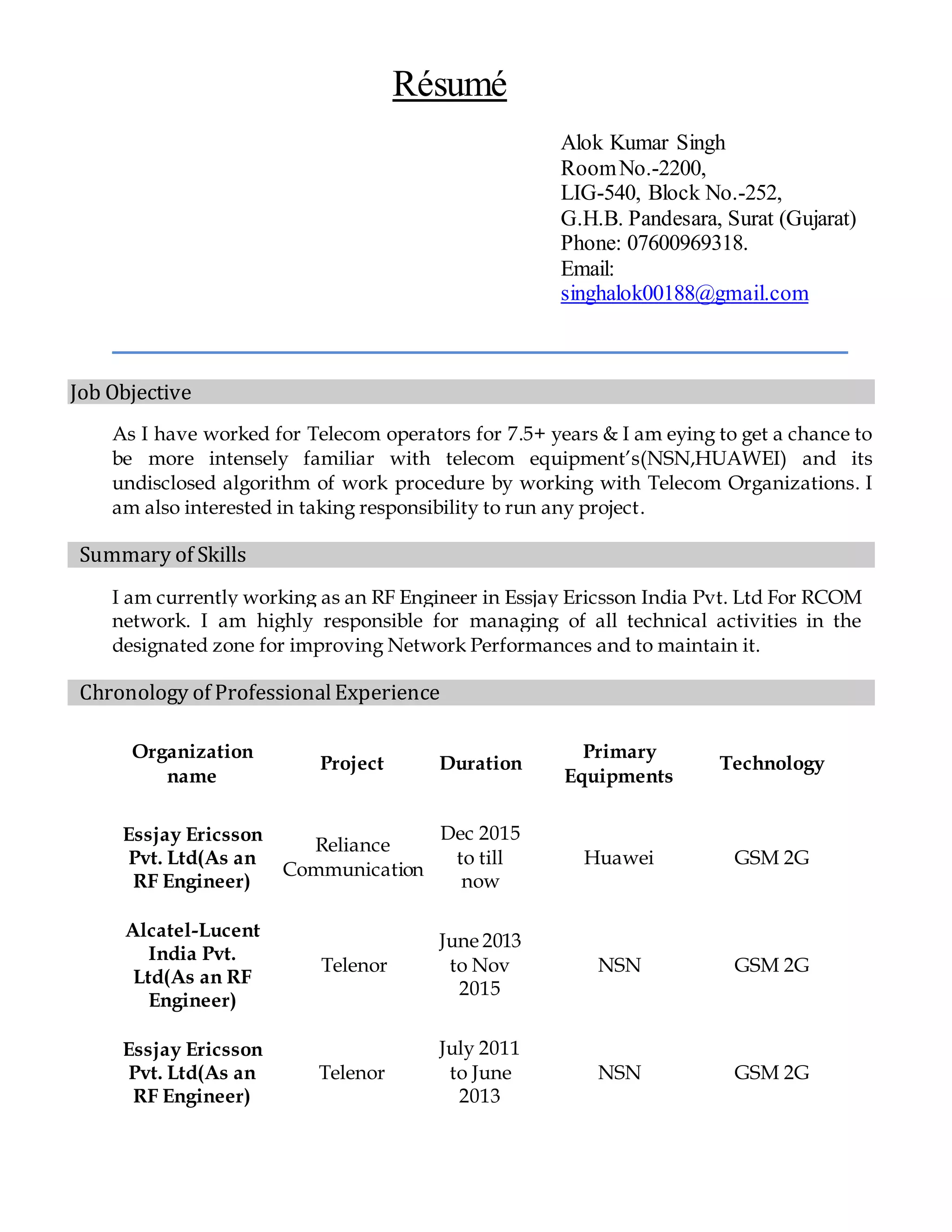 Resume Alok | DOCX