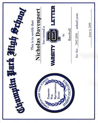 CP Varsity Letter | PDF