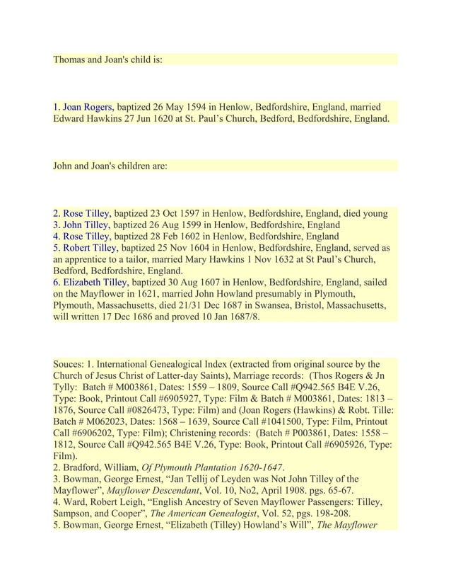 Ancestry Mayflower | PDF