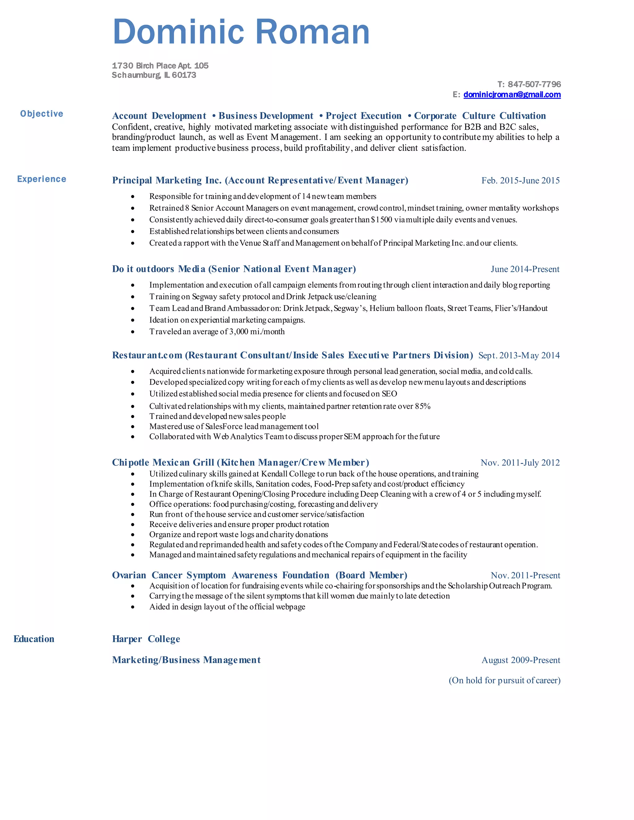 Dominic Roman Resume | DOCX