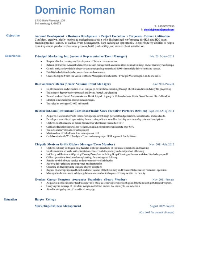 Dominic Roman Resume | DOCX | Business Administration | Business
