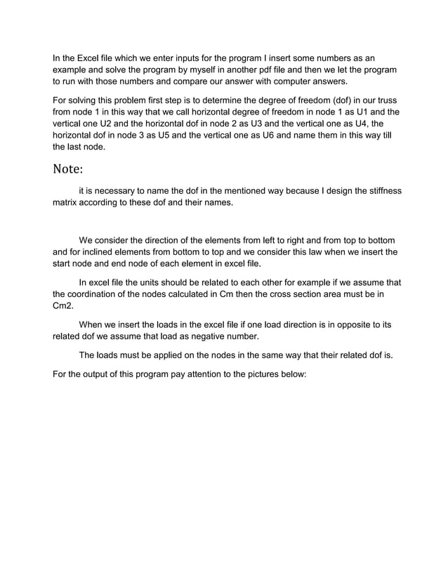 Manual for the MATLAB program to solve the 2D truss | PDF | Science