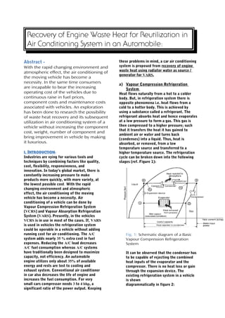 Recovery of Engine Waste Heat for Reutilization in Air Conditioning ...