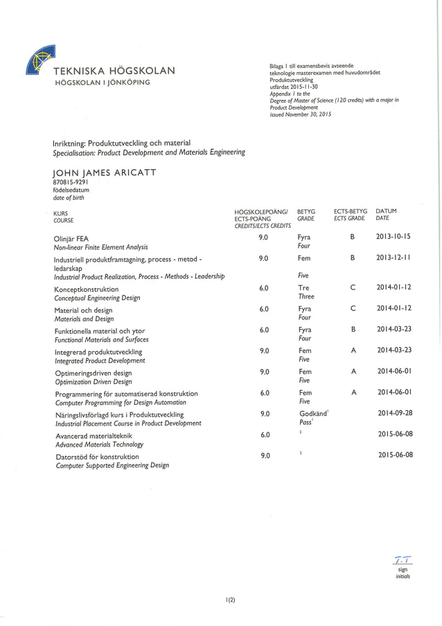 MSc Certificate | PDF