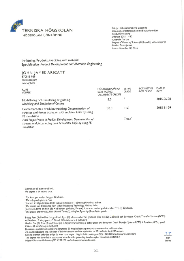 MSc Certificate | PDF