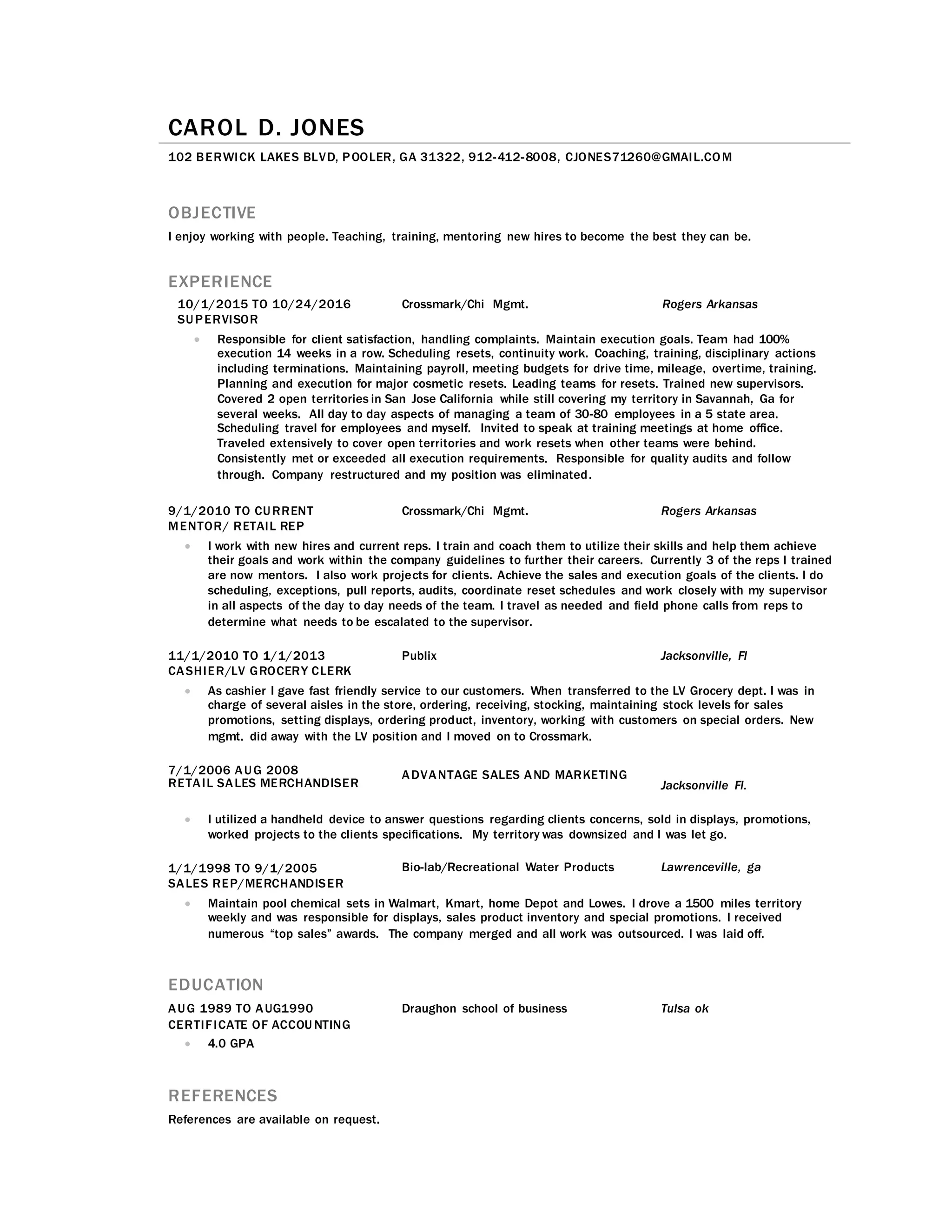 Carol Jones Resume | PDF