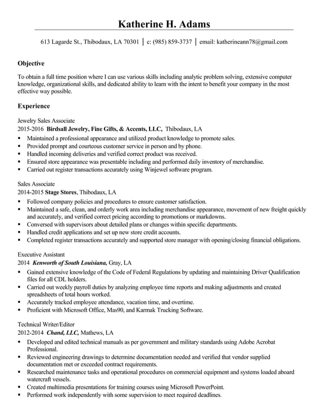 Katherine Adams Resume w ref | DOC