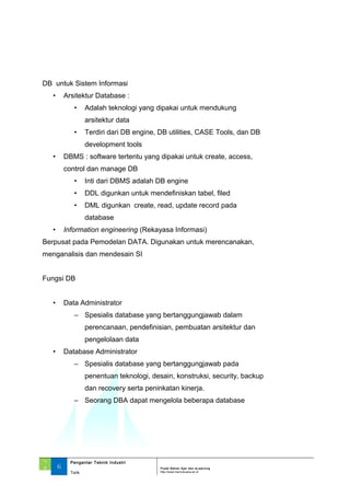 14. Konsep Sistem Informasi, Membuat File, Database dan Software ...