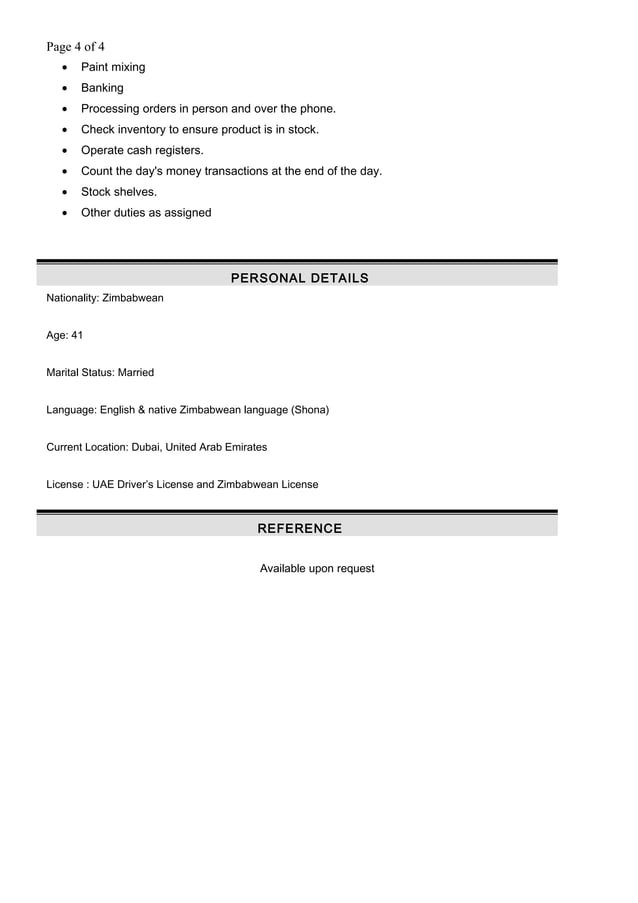 Webster Kwaramba CV 2016 | PDF