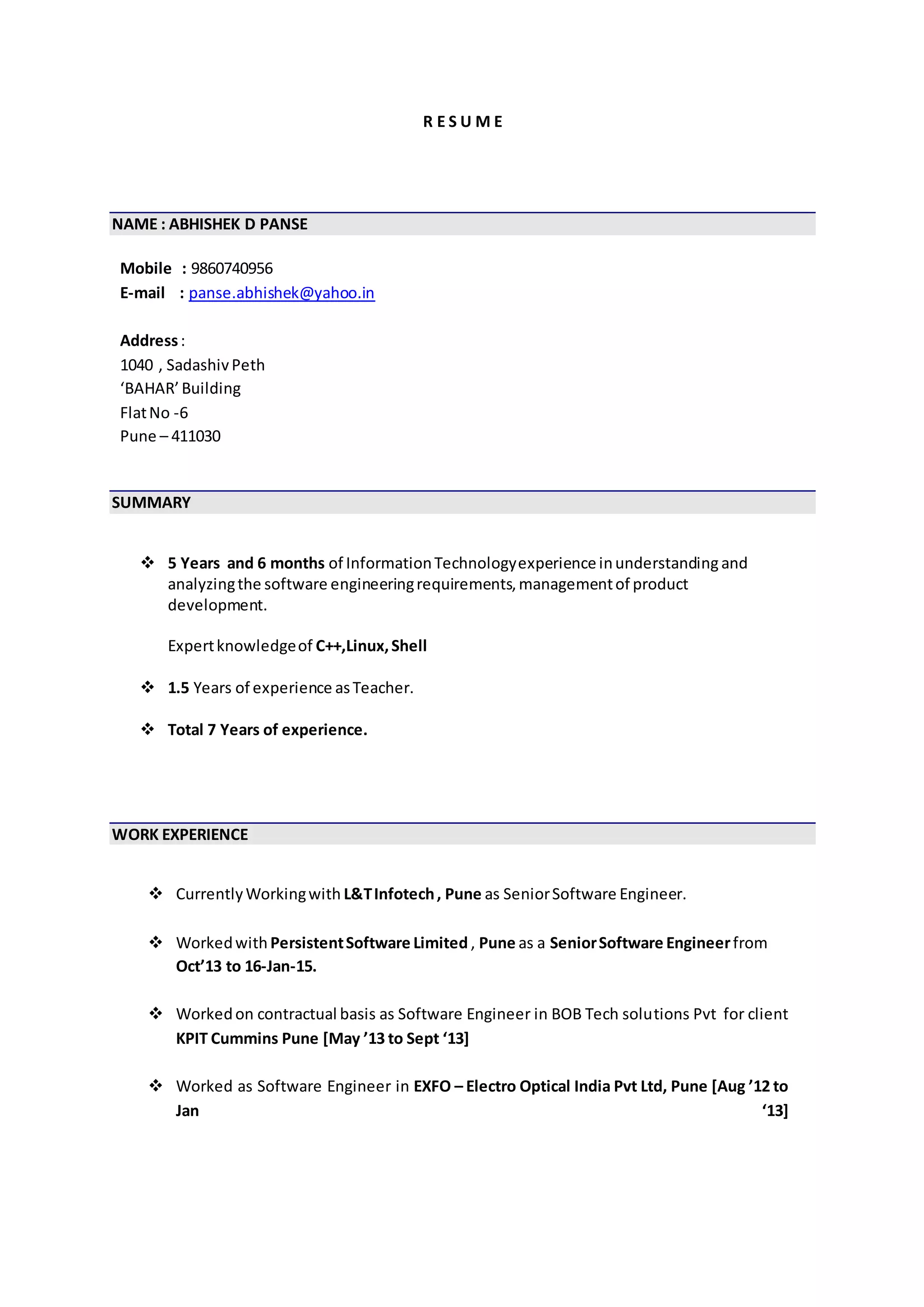 Abhishek_Resume | DOCX