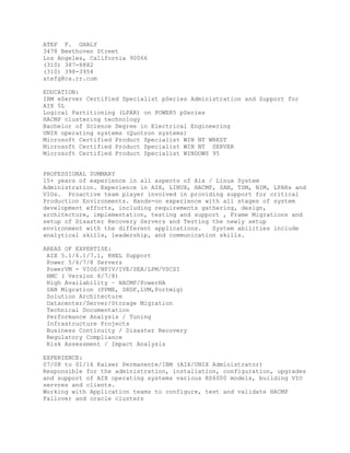 Atef Ghaly Resume | DOC