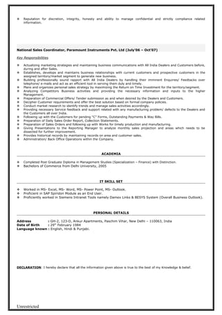 Gagan_Taneja_CV NEW | DOC | Sales | Business