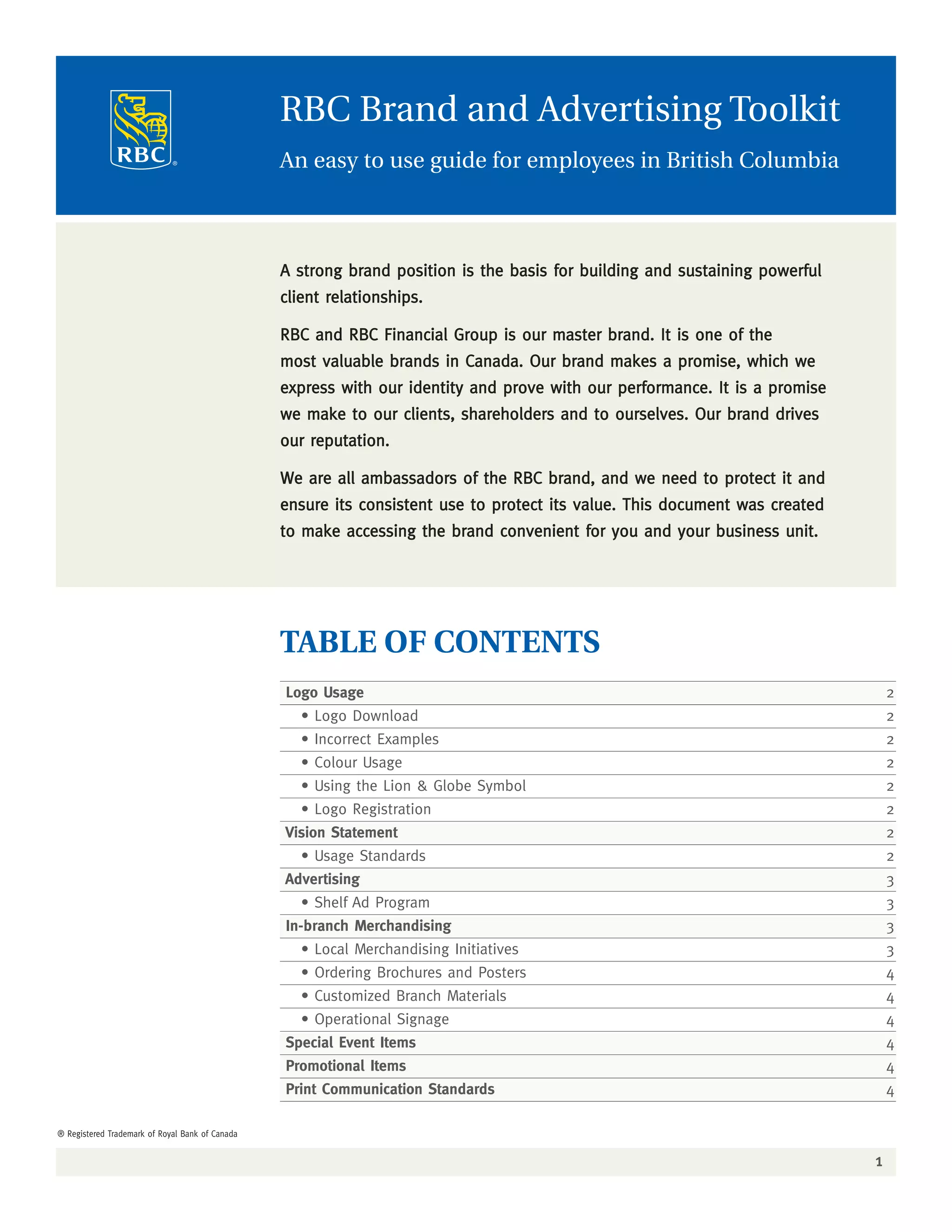 RBC Brand and Advertisng Toolkit - November 2004 | PDF