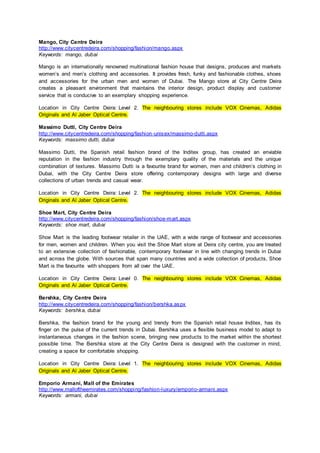 MAF - Store Descriptions Phase 1 V3 | DOCX