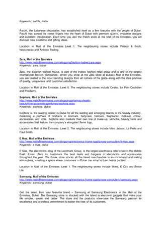 MAF - Store Descriptions Phase 1 V3 | DOCX