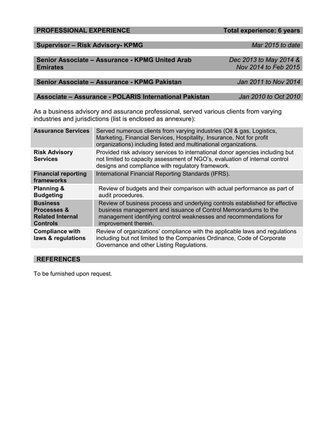Resume-Badar Abbas -KPMG | PDF | Business Accounting & Finance | Business