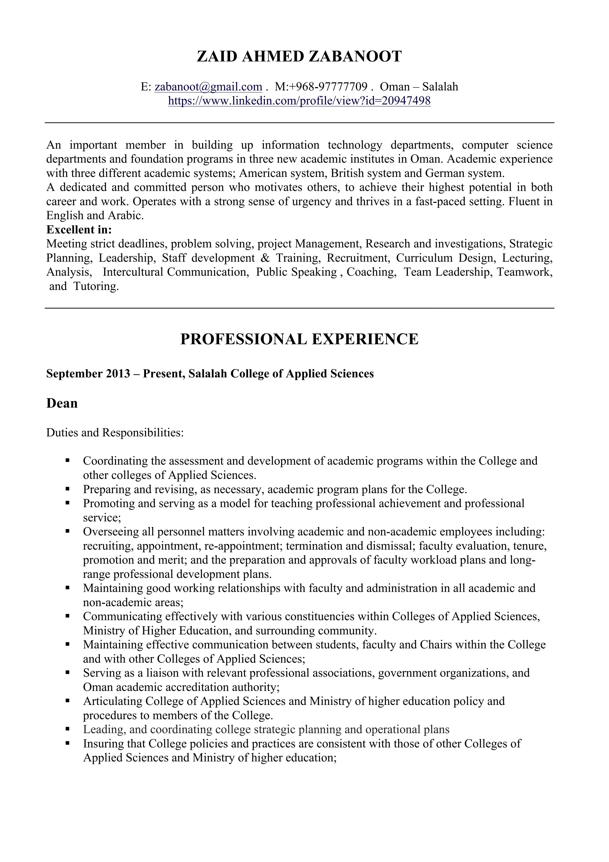 CV-Zaid Zabanoot | PDF