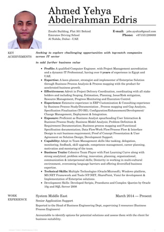 Ahmed_Yahia_CV | PDF | IT and Internet Support | Internet