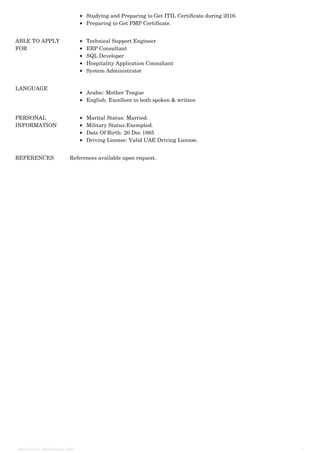 Ahmed_Yahia_CV | PDF | IT and Internet Support | Internet