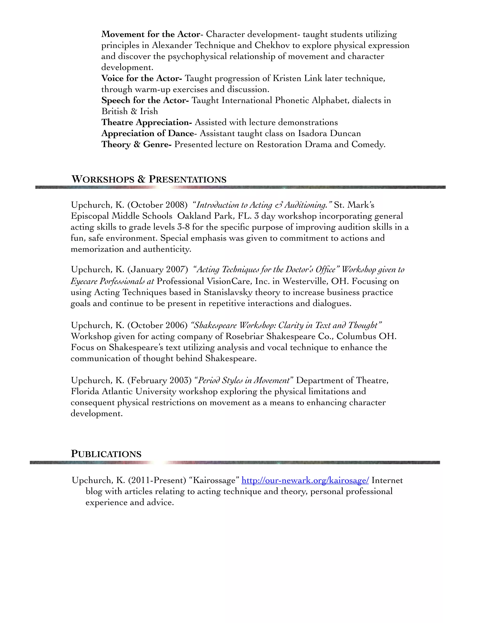 Kirsten Upchurch CV2016 | PDF