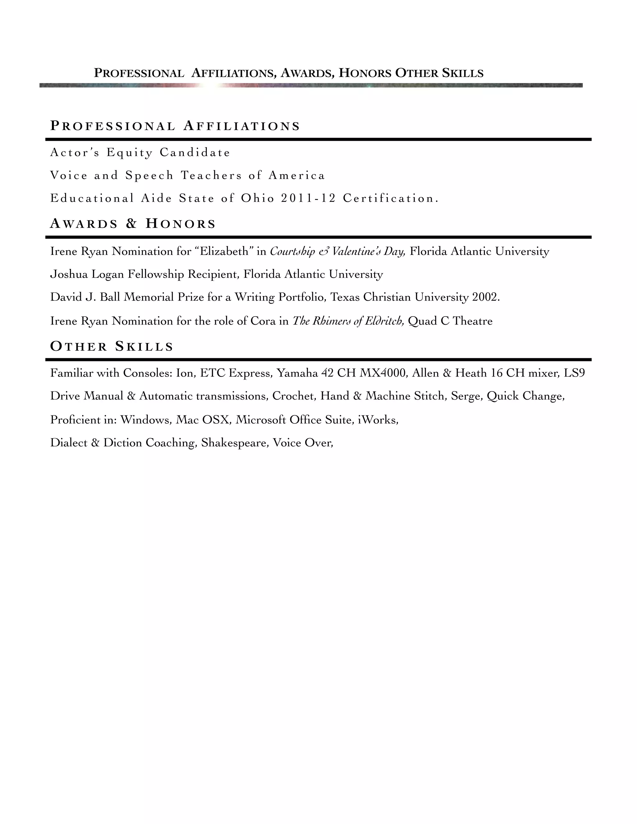 Kirsten Upchurch CV2016 | PDF