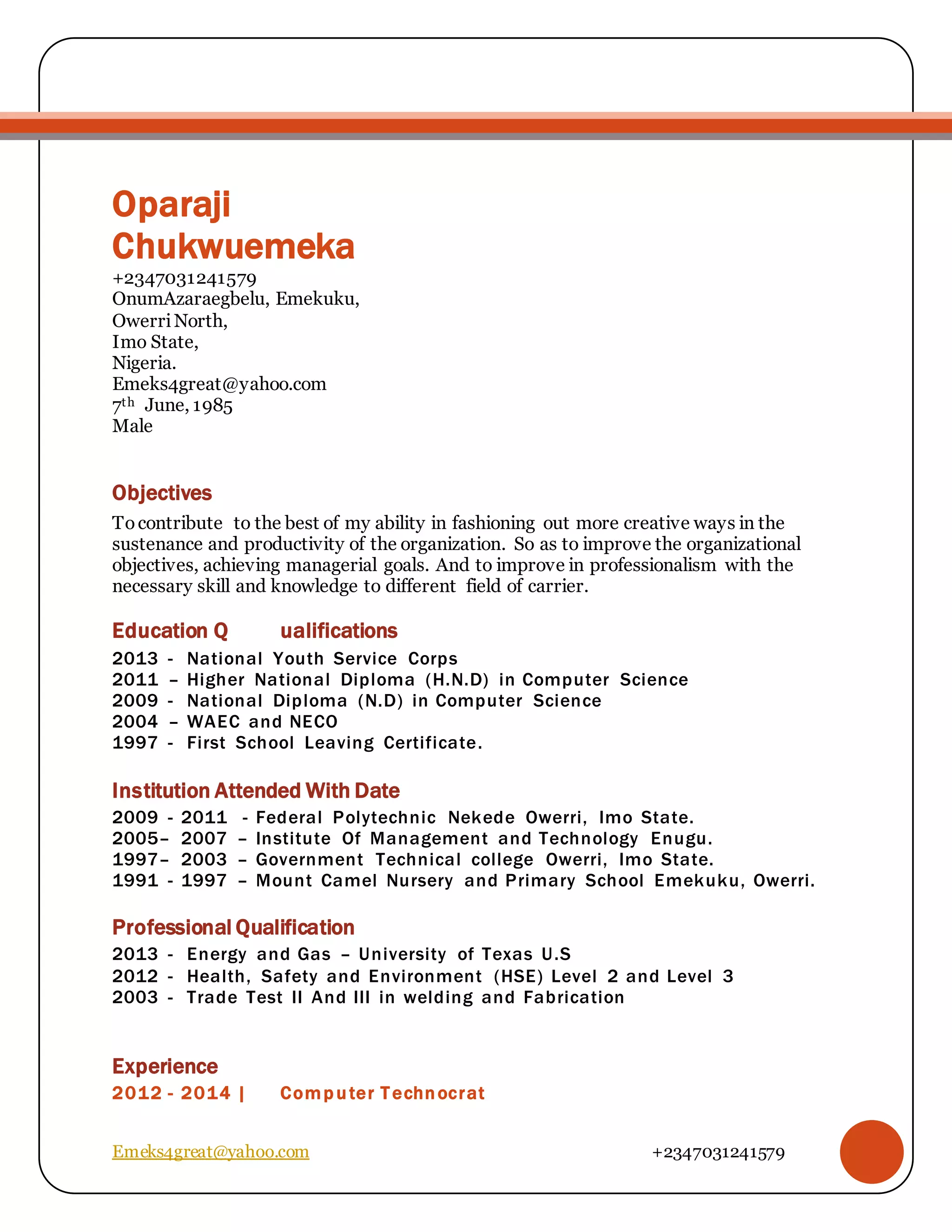 My CV | PDF | Free Download
