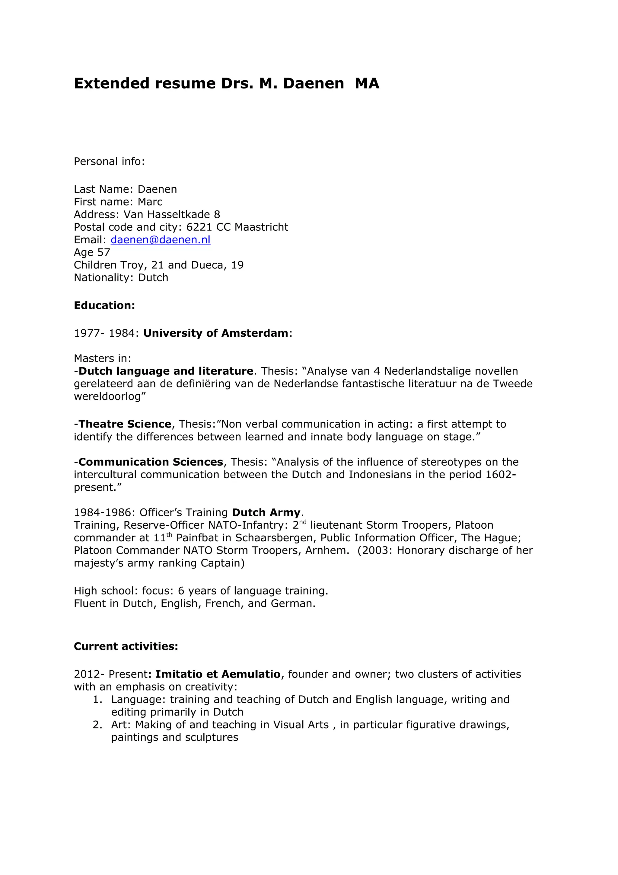 extended resume version 2015 | PDF