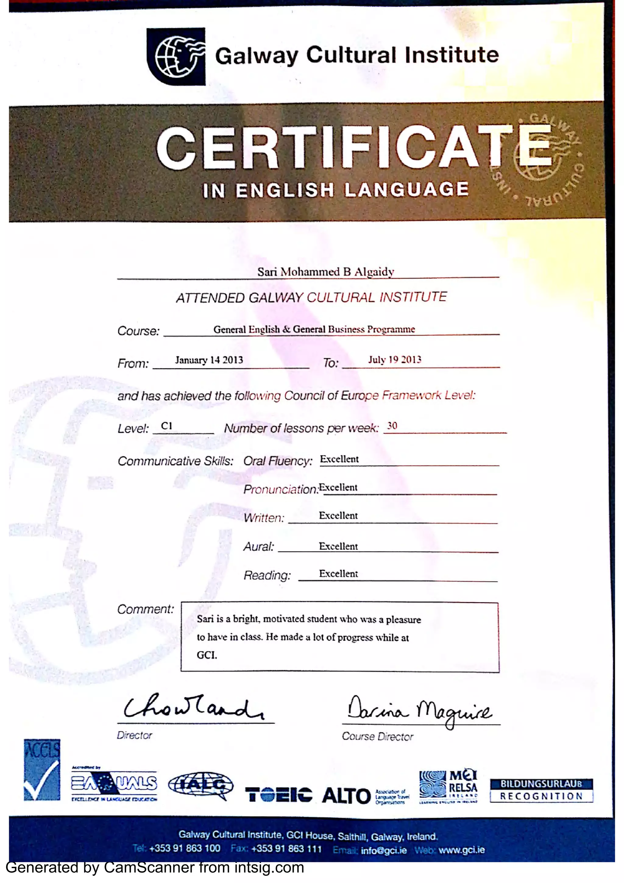 general english certification | PDF