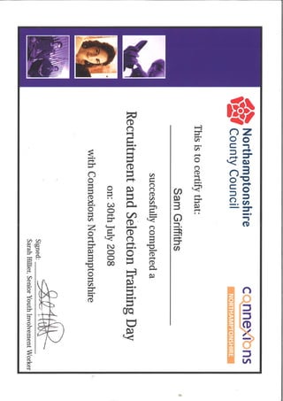 Recruitment and Selection Certificate | PDF