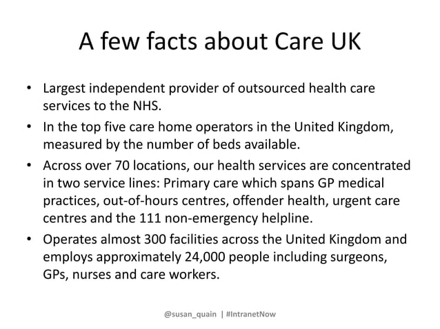 Bringing the organisation with you - Susan Quain - Intranet Now | PPT