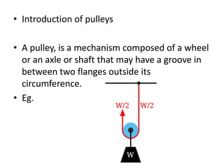 A 6 page presentation on the pulley system | PPTX