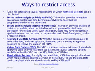 Research Ethics and Use of Restricted Access Data | PPT