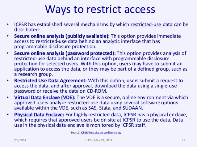 Research Ethics and Use of Restricted Access Data